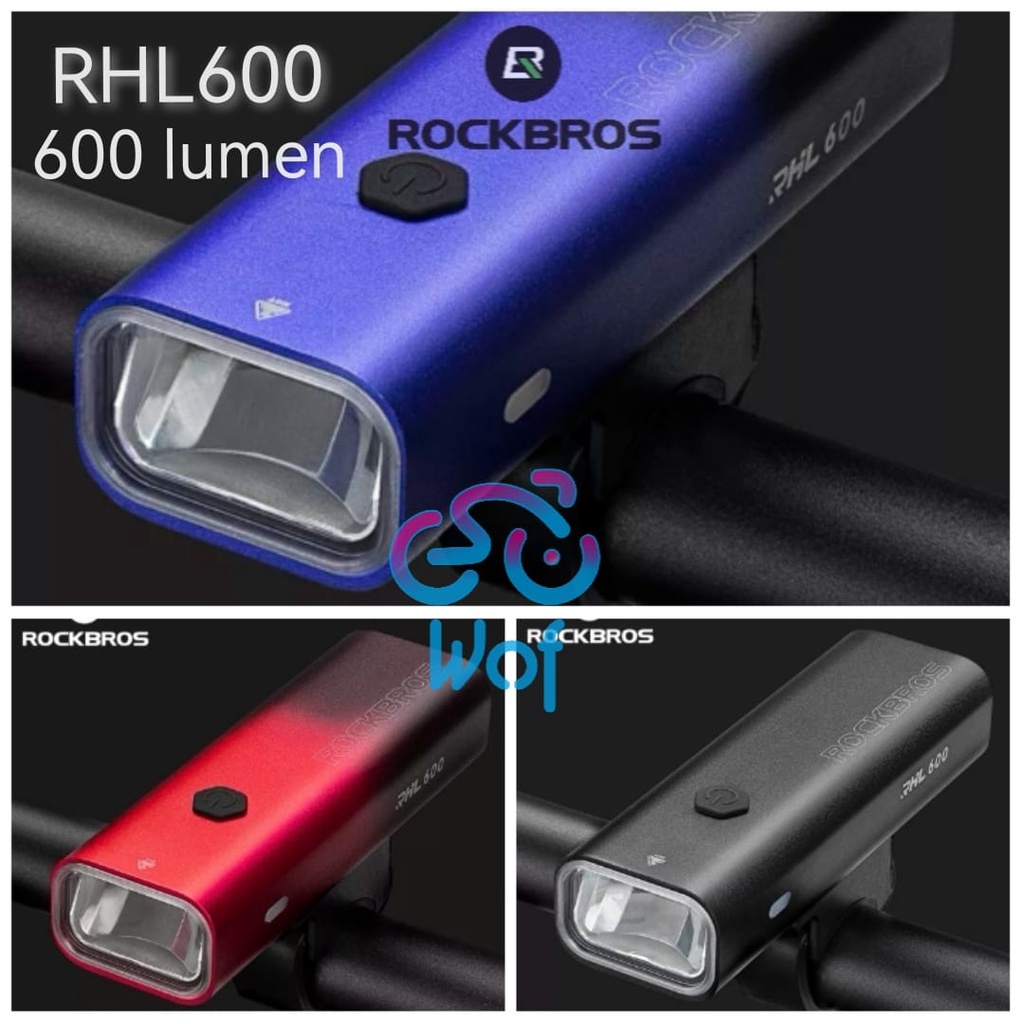 Jual ROCKBROS 600LM RHL600 Lumens Lampu Depan Senter Sepeda Front Light ...