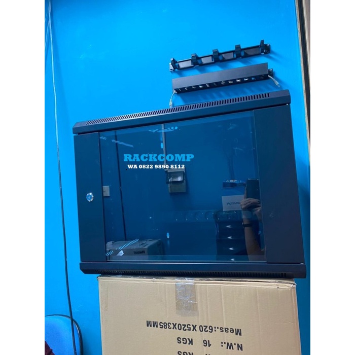 Jual wallmount rack 19inch 8u depth 500mm single door/ rack server 8u ...