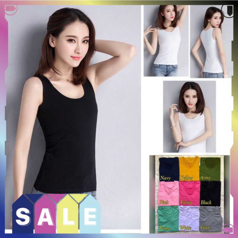 Jual TANK TOP TALI BESAR/ TANGTOP / TANKTOP / SINGLET WANITA | Shopee ...