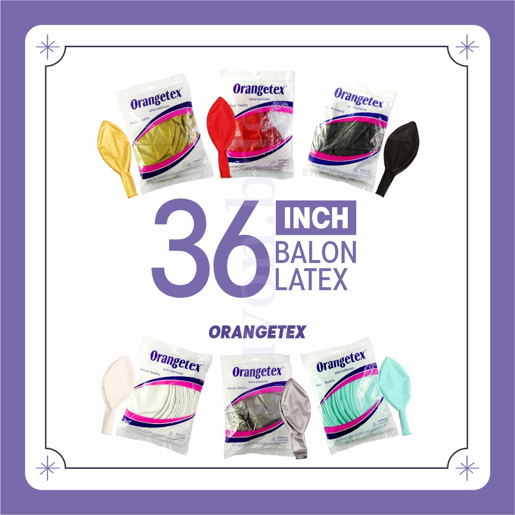 Jual 36 INCH PACK BALON LATEX ORANGETEX - BALON JUMBO 36INCH BALON ...