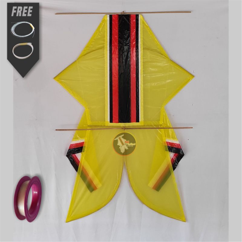 Jual layangan bebean knockdown lebar sayap 110cm v2 + tali & spool ...