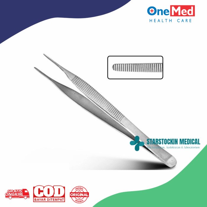 Jual Pinset Anatomi Onemed Pincet Anatomis 18 cm | Shopee Indonesia