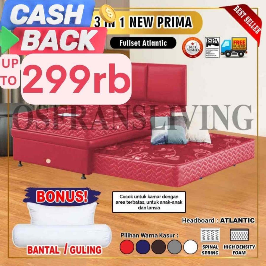 Jual 3 in 1 New Prima Divan Terpisah Guhdo Springbed - Fullset Atlantic ...