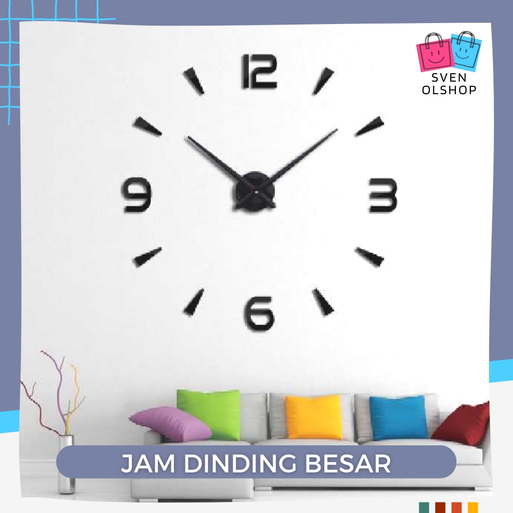 Jual Jam Dinding DIY Jumbo 3D Jam Dinding Tempel Unik Modern Design 90 ...