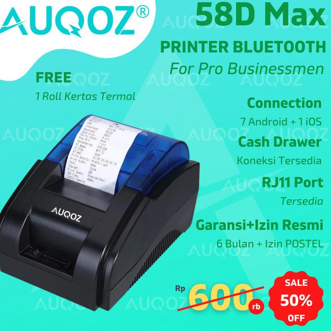 Jual Promo AUQOZ 58D Postel Bluetooth Thermal Printer Kasir Termal POS PPOB | Shopee Indonesia
