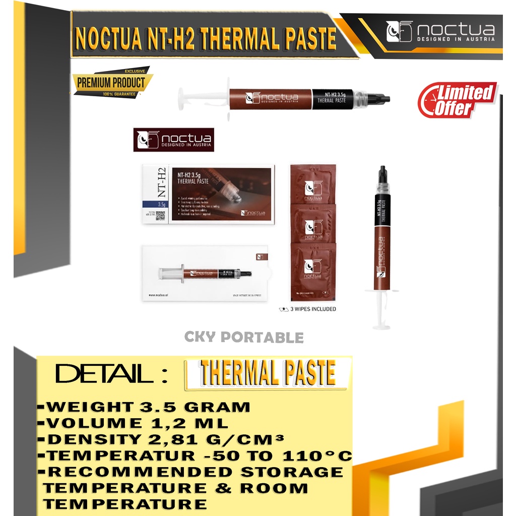 Jual NOCTUA NT-H2 THERMAL PASTE 3.5/10 GRAM PASTA | Shopee Indonesia