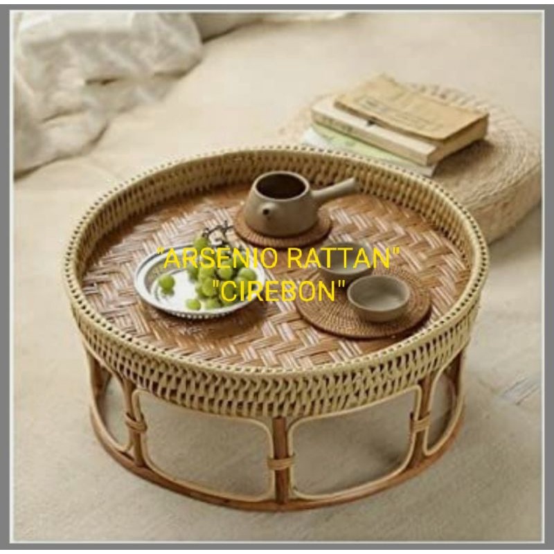 Jual Meja Rotan Alam Model Bulat Diameter 100 Cm | Shopee Indonesia
