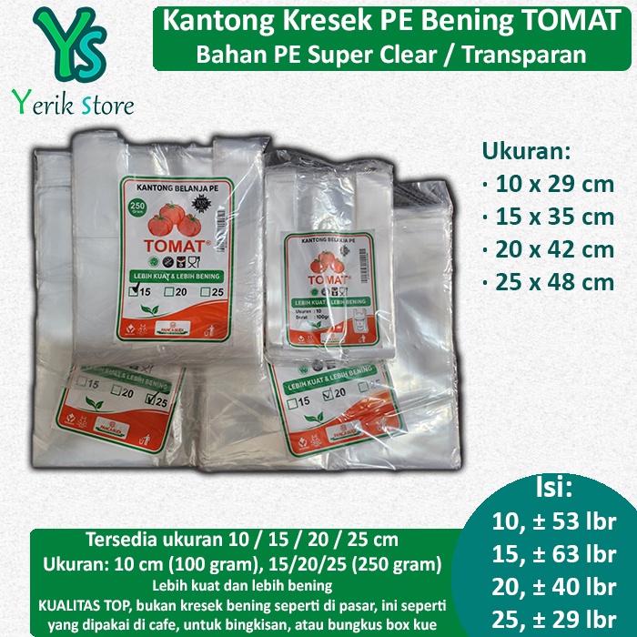 Jual Kantong Plastik Kresek Pe Bening Tomat Bawang Ukuran 10152025 Transparan Tebal Asoy Pe 