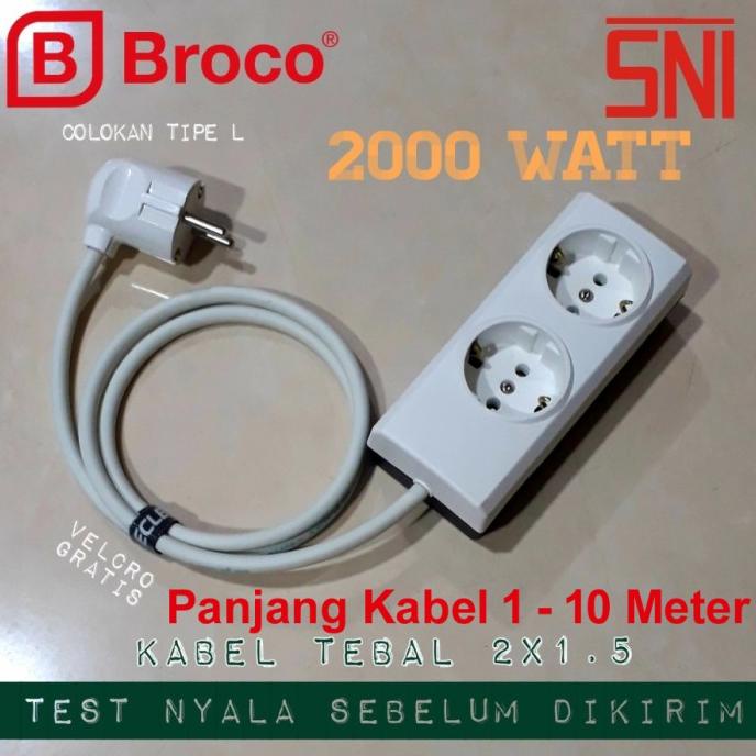 Jual Kabel Extension TEBAL 21.5 Colokan BROCO 2 lubang 1 Non COD ...
