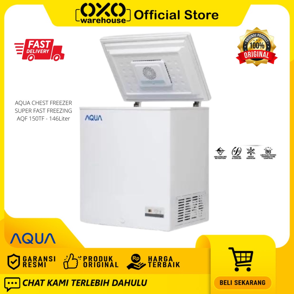 Jual AQUA Chest Freezer AQF 150TF 146 Liter Super Fast Freezing Lemari ...