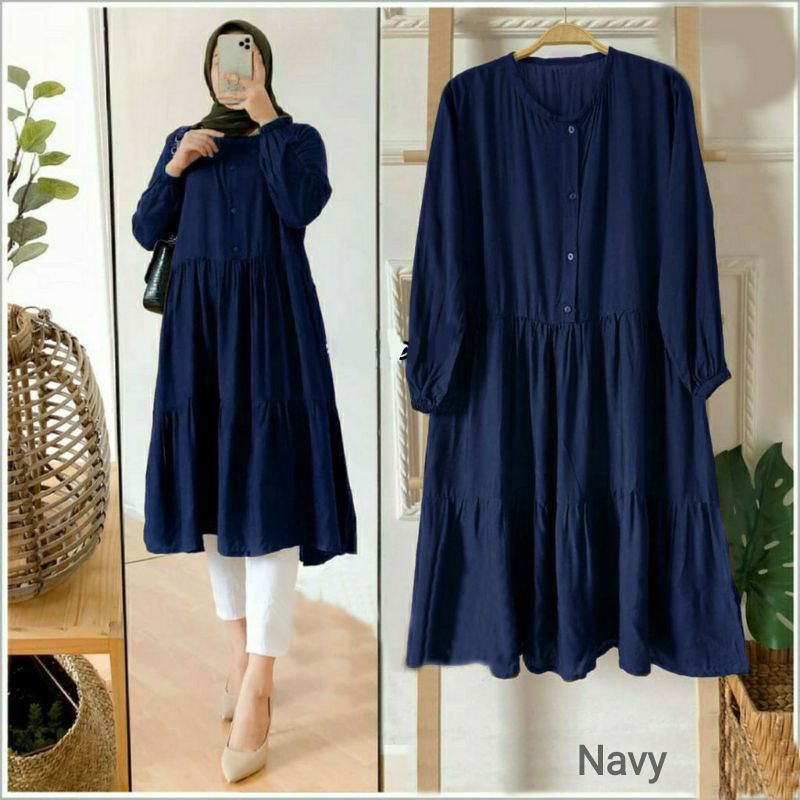 Jual WIZA TUNIK/ATASAN WANITA RAYON PREMIUM LD 95(M) LD 100(L) | Shopee ...