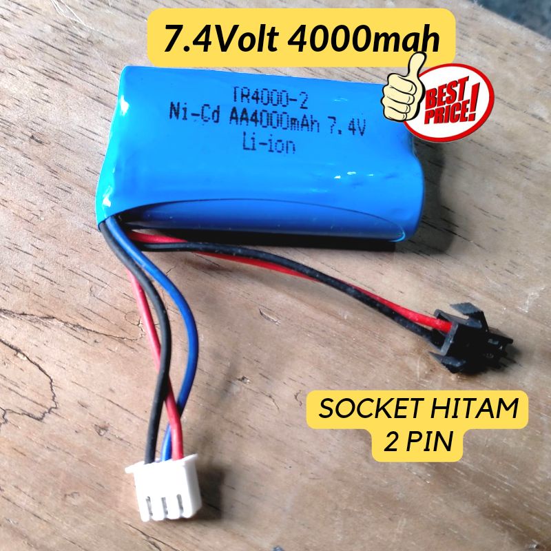 Jual Baterai Mobil Remote Control 7.4 Volt 4000mah MN90 MN99 WPL D12 ...