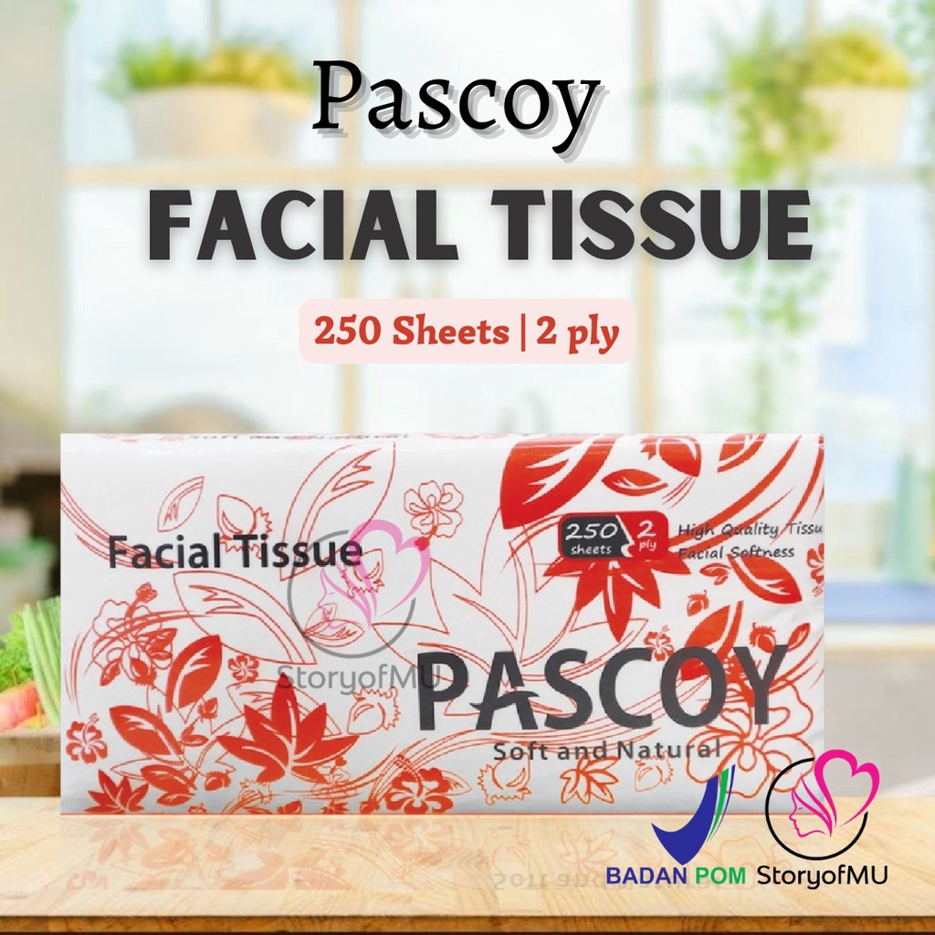 Jual PASCOY Tissue 250 Sheets 2 Ply | Tisu Wajah Serbaguna Tisu Soft ...
