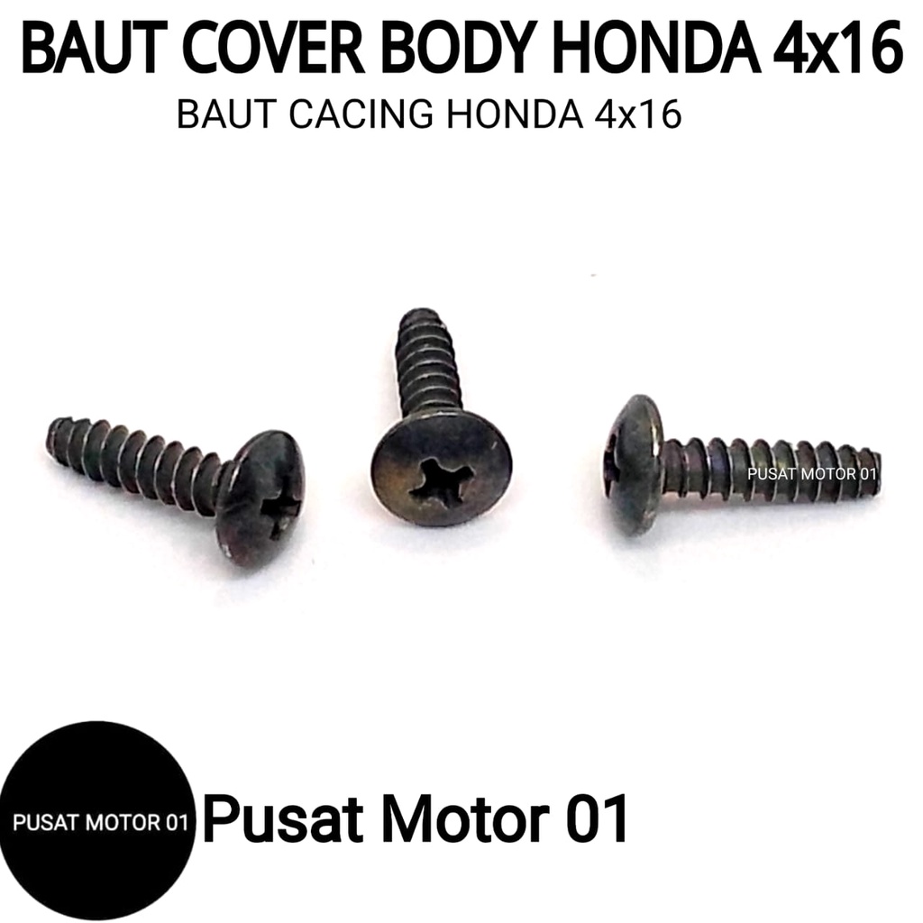 Jual Baut Body Honda 4x16 Baud Cacing Baut Cover Body 4x16 Baut Cacing ...