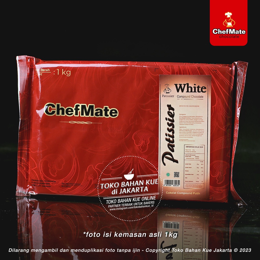 Jual Chefmate White Patissier 1kg Chocolate Compound Cokelat Putih Coklat Baking Bahan Kue ...