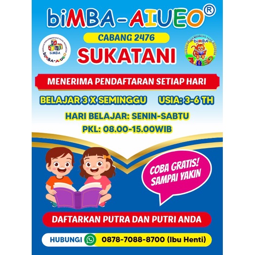 Jual BANNER SPANDUK BIMBA AIUEO TEBAL AWET BERKUALITAS 300GSM | Shopee ...