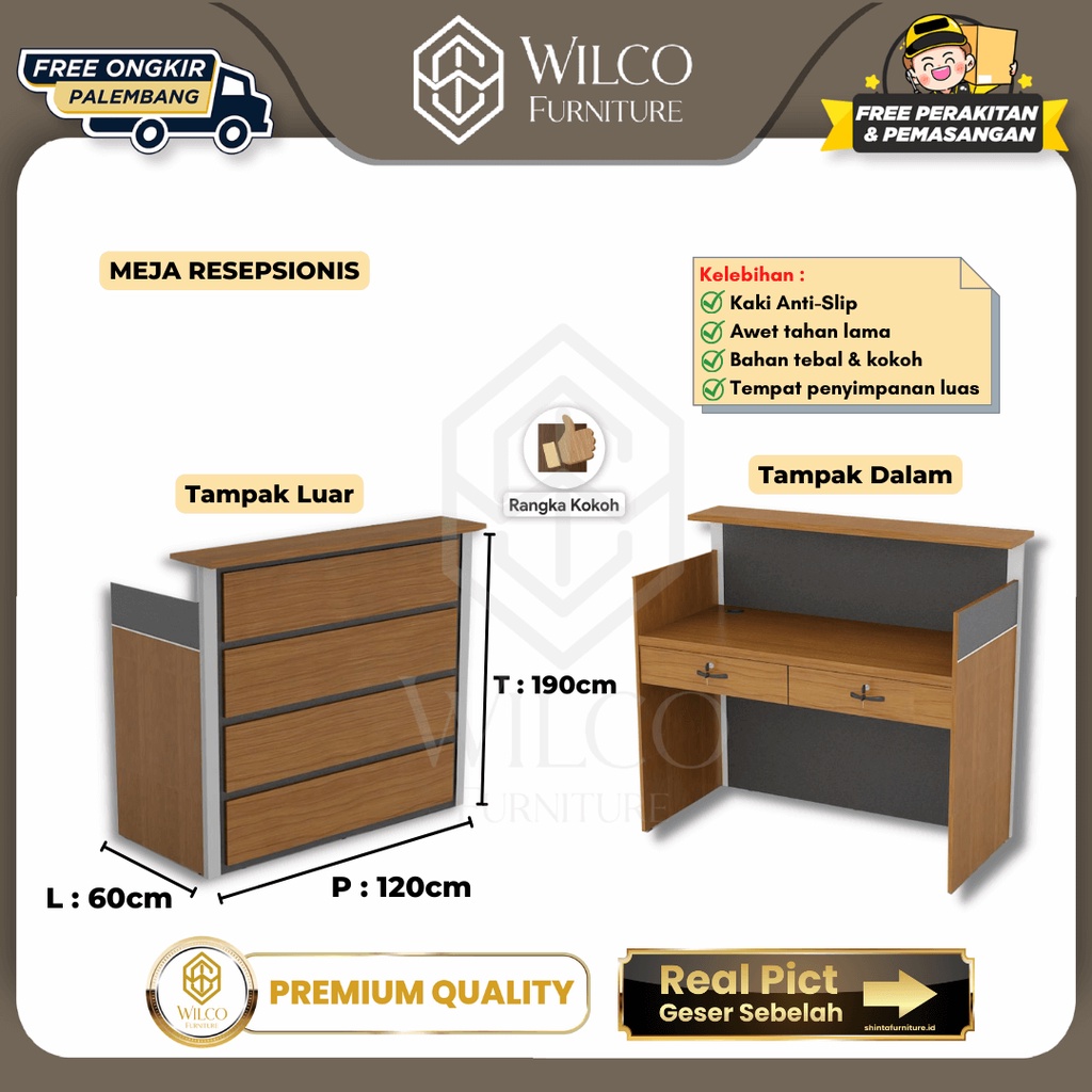 Jual Meja Resepsionis Kantor / Meja Kasir Resepsionis Lobby / Meja ...