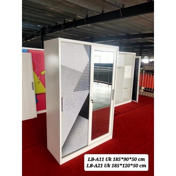 Jual Lemari Baju Besi Sliding - Lemari Besi- Lemari Pakaian LB-A21 | Shopee Indonesia