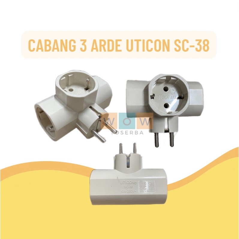 Jual Cabang 3 Arde Uticon SC-38 / Cok Cabang 3 / Steker T Arde | Shopee ...