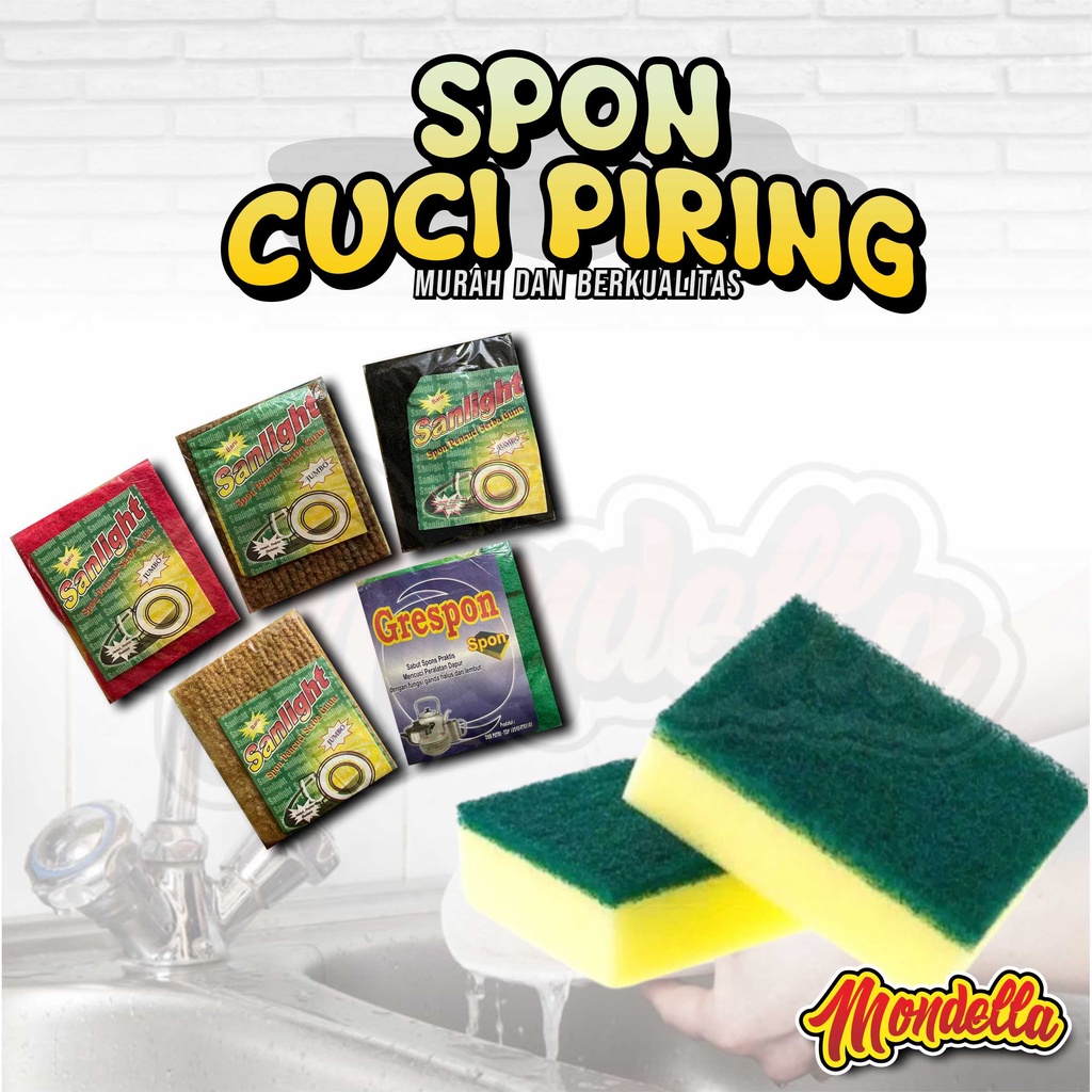 Jual Spons Cuci Piring Sanlight Spon Busa Dapur Sponge Cuci Hijau ...
