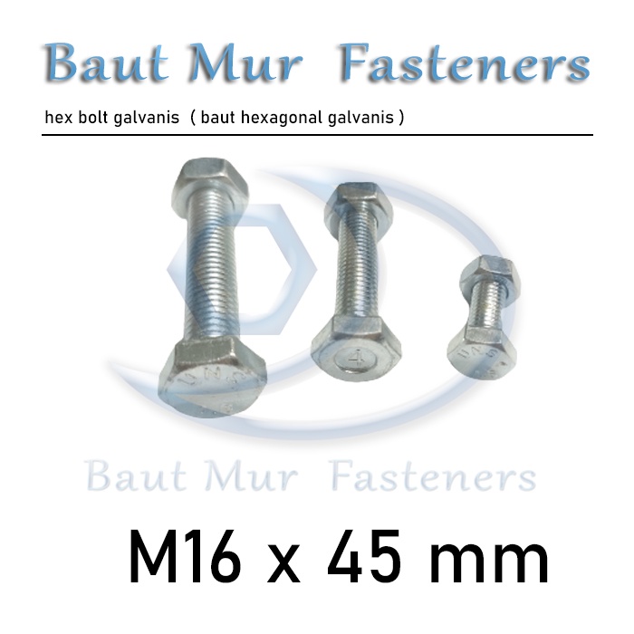 Jual Baut Mur M16 x 45MM / BMP M16 x 45MM Galvanis / BMP M16 x 45MM ...
