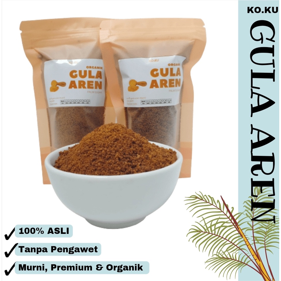 Jual KO.KU GULA AREN 100% Original Palm Sugar, Gula Aren Bubuk Asli ...