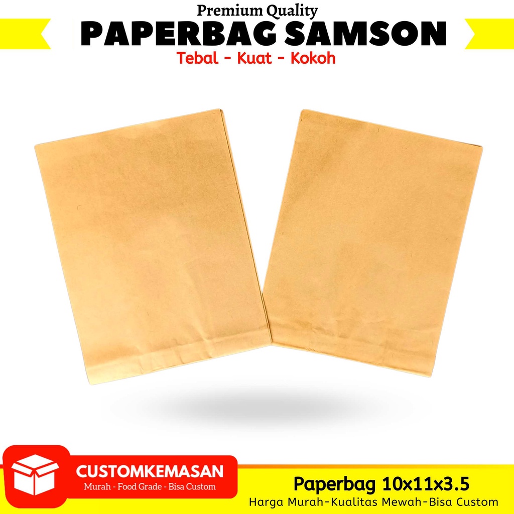 Jual Kantong Kertas Coklat / Paper Bag Coklat / kantong kertas samson ...