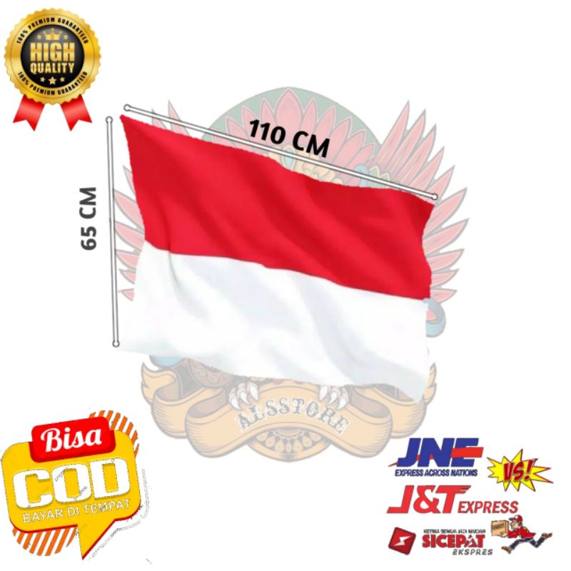 Jual Bendera merah putih ukuran 110x65 untuk rumah, sekolah, atau ...