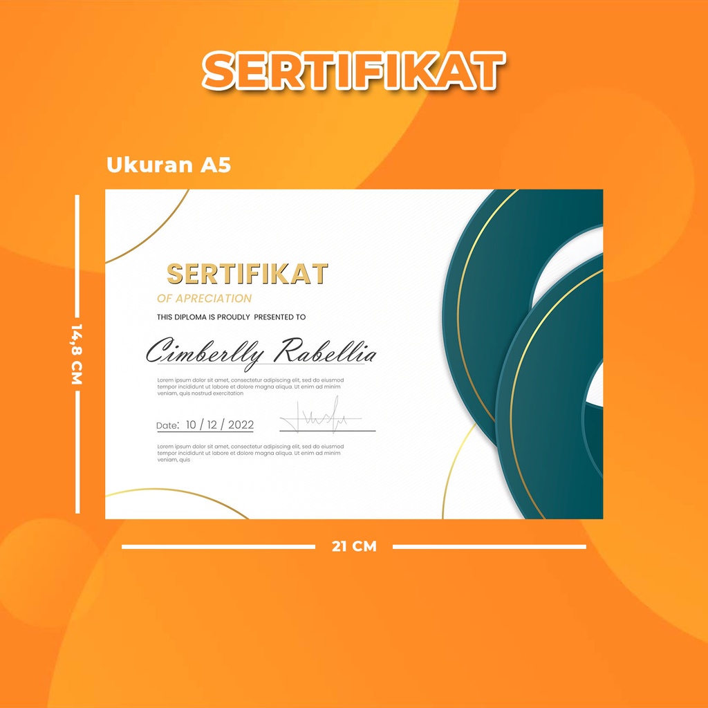 Jual Cetak Sertifikat Custom Ukuran a4 & a5 || Sertifikat Seminar ...