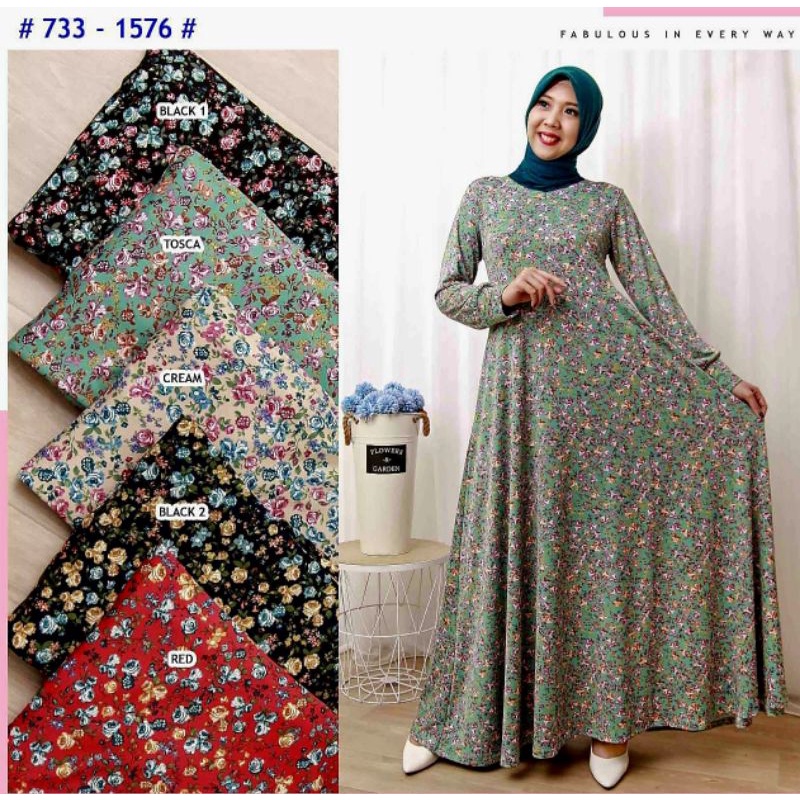 Jual Gamis Jersey Lemonskin 1576 | Shopee Indonesia