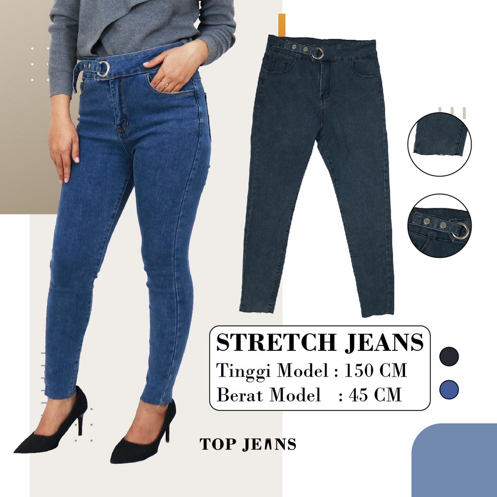 Jual Celana Panjang Jeans Wanita Skinny Jins Lingkar Pinggang bisa ...