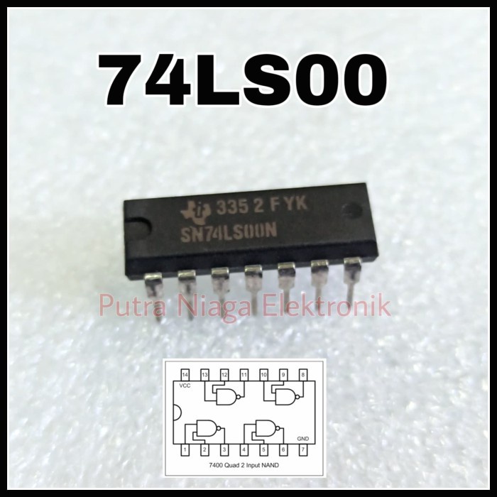 Jual ic TTL 7400 74LS00 Quad NAND Gate Logic High Quality putr4n14 ...