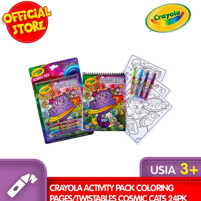 Jual CRAYOLA Activity Pack Coloring Pages/Twistables Cosmic Cats 24Pk ...