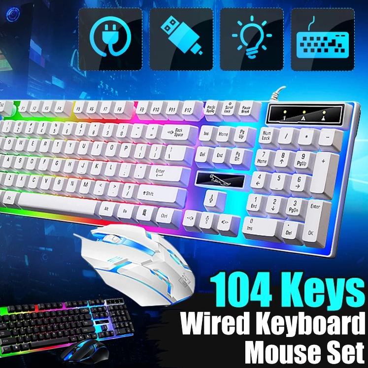 Jual Langsung Order G21B wired keyboard and mouse set, color LED ...