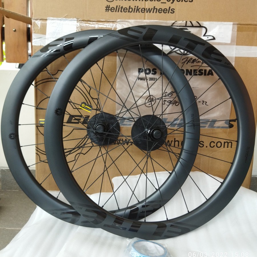 Jual Elitewheels Carbon Wheelset 700c Disc Brake Center Lock Elite 50mm ...