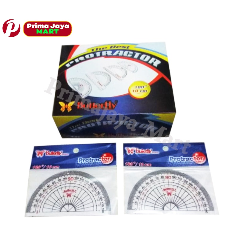 Jual Penggaris Busur Butterfly Plastik ( PACK=24 pcs ) | Shopee Indonesia