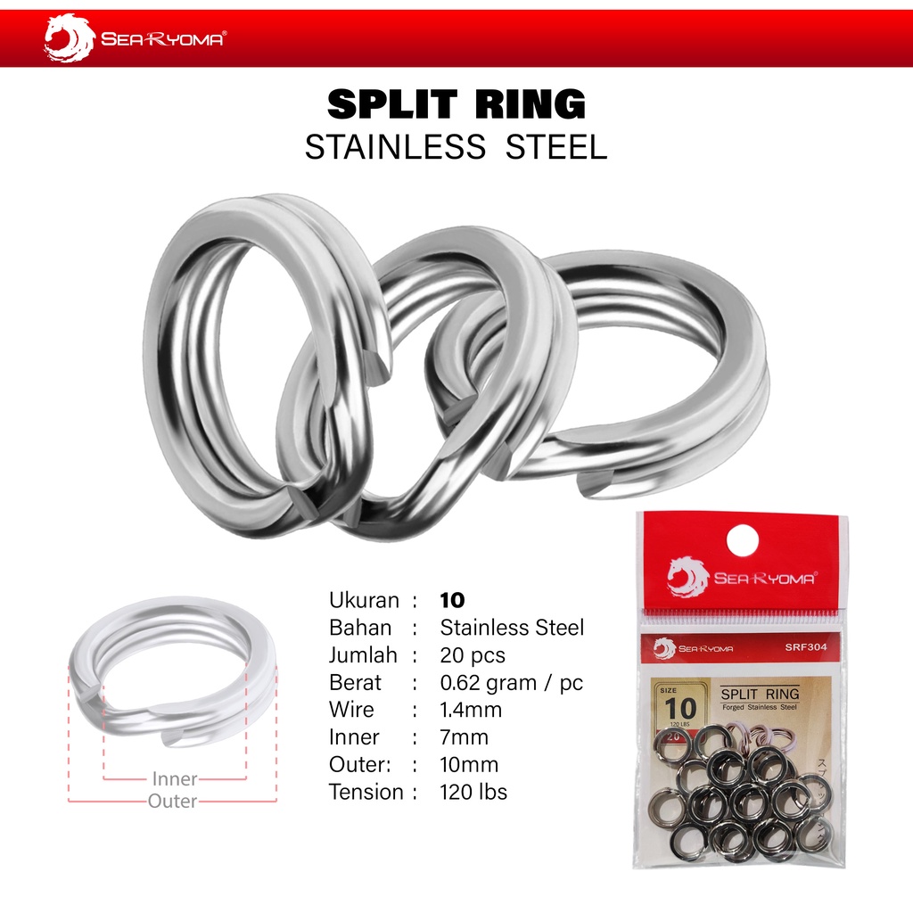 Jual SeaRyoma Split Ring Stainless Steel | Shopee Indonesia