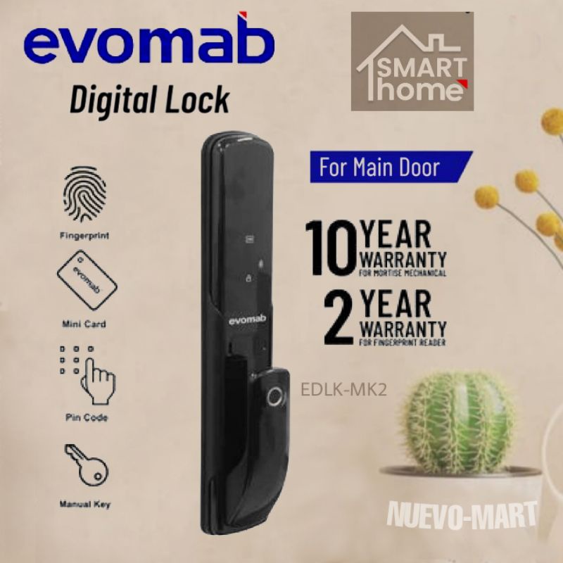 Jual EVOMAB Kunci Pintu Sidik Jari EDLK MK2 / Smart Digital Door Lock ...