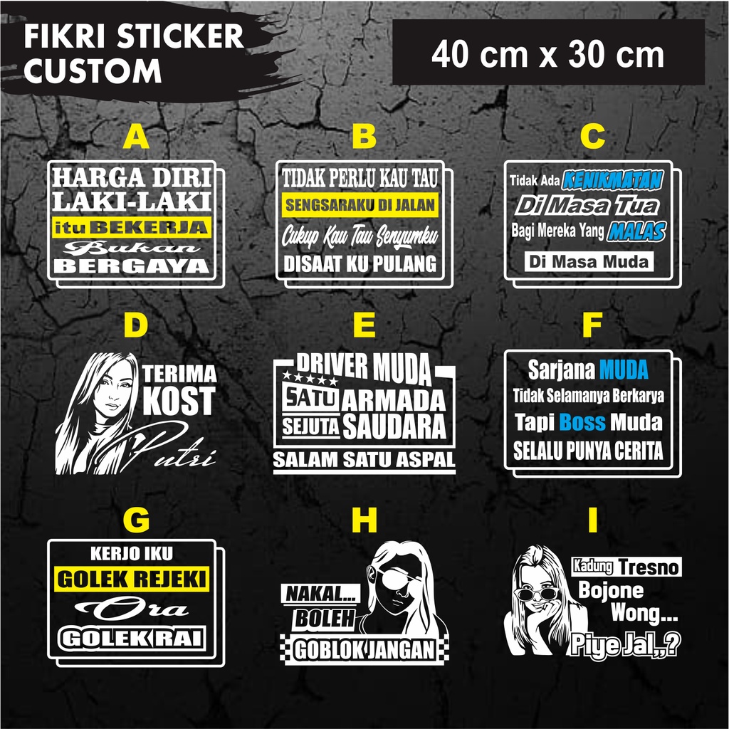 Jual Cutting Sticker Kaca Samping Mobil Truck Kata kata Cewek Cantik Hijab | Shopee Indonesia