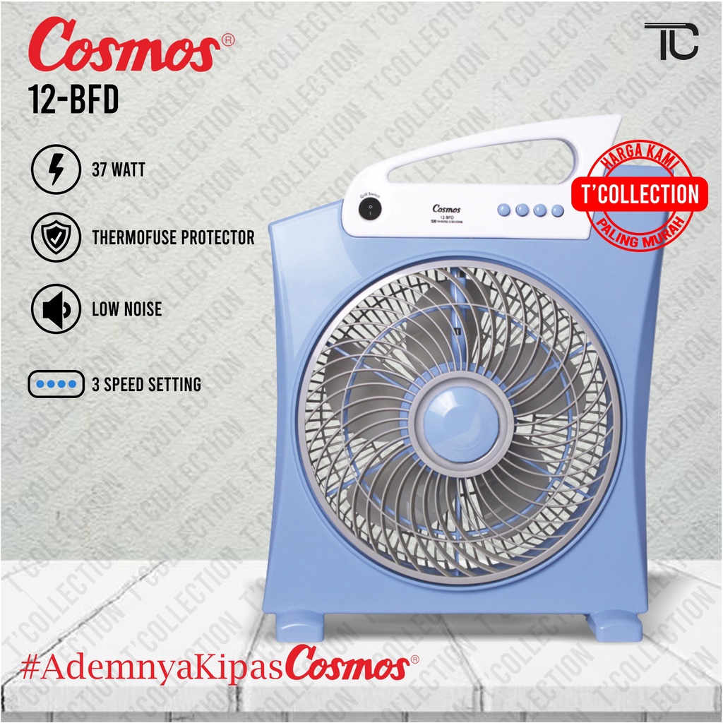 Jual Box Fan Cosmos 12 inch 12-BFD Kipas angin kotak meja | Shopee ...