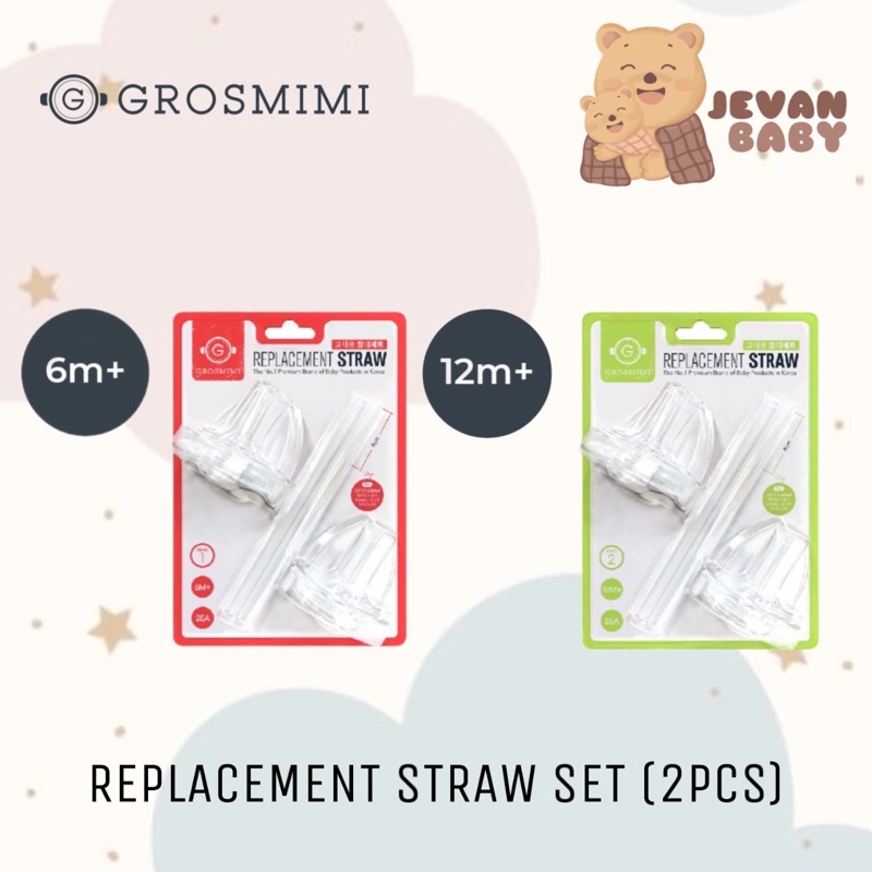 Jual Grosmimi Replacement Straw Set Stage 1 / Stage 2 ( 2set / 4set ) - Pengganti Dot & Nipple ...