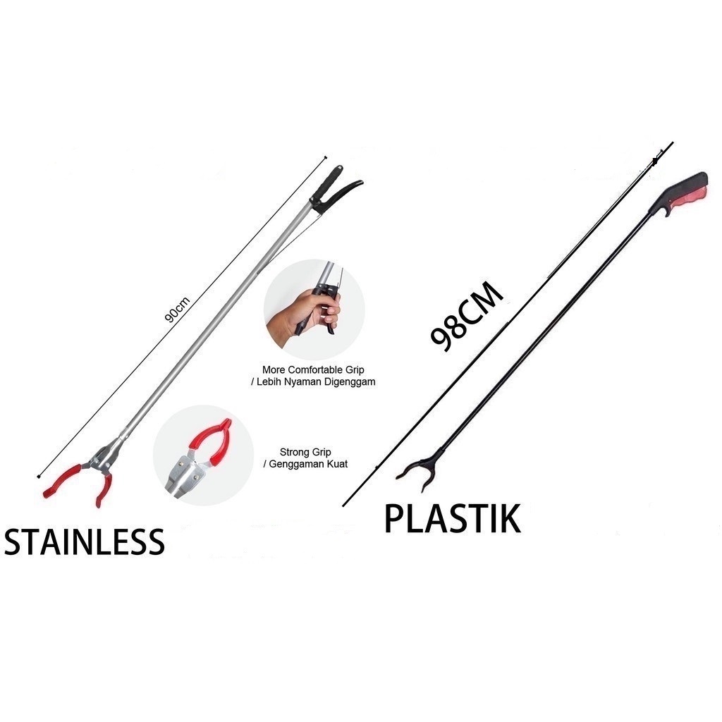 Jual Grab Stick Silver Stainless & grab stick plastik / Alat Penjepit ...