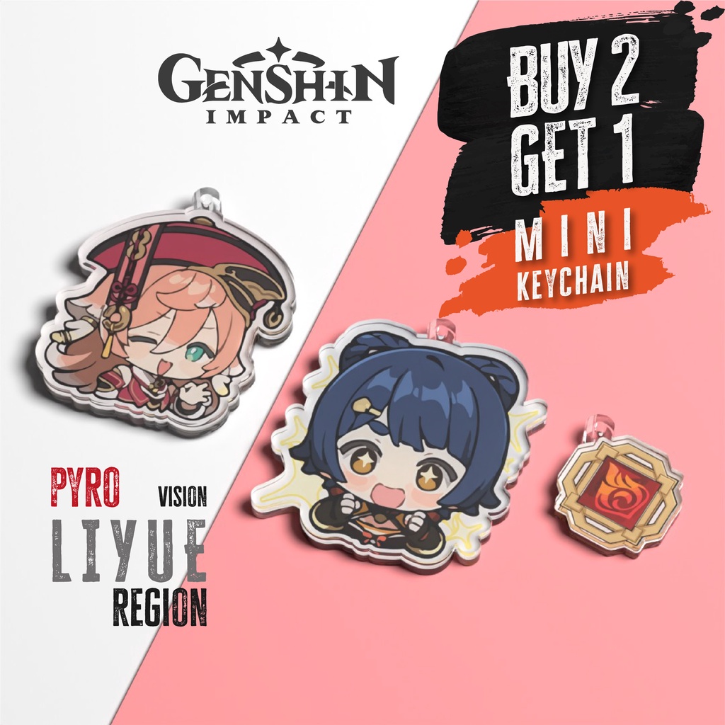 Jual BURJOIS Keychain Genshin Impact Chara Pyro | LIYUE | HuTao ...