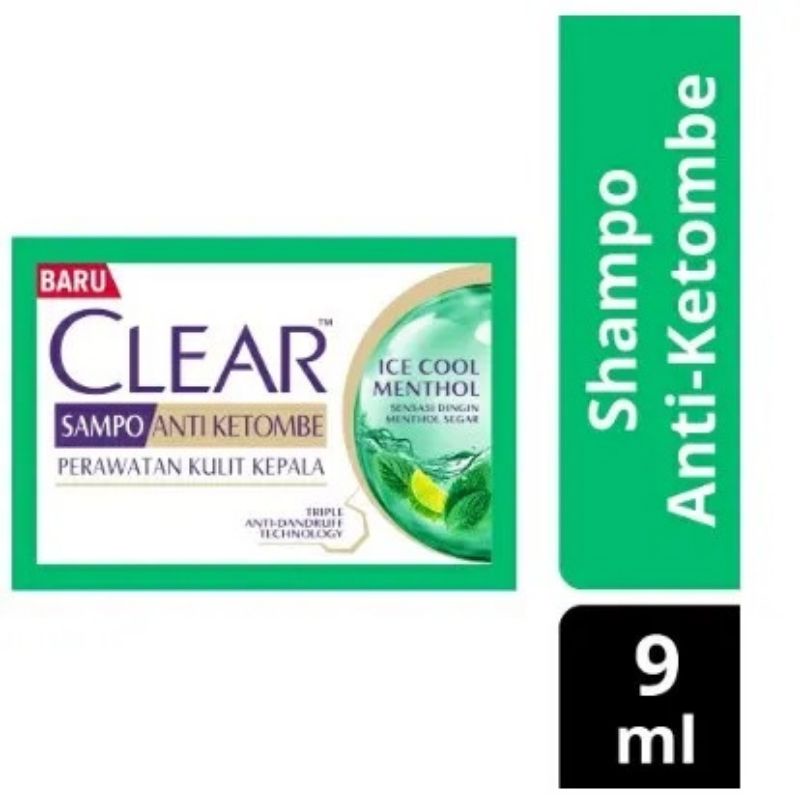 Jual Clear Shampoo Anti Ketombe Sachet Ice Cool Menthol 9ml Perawatan ...
