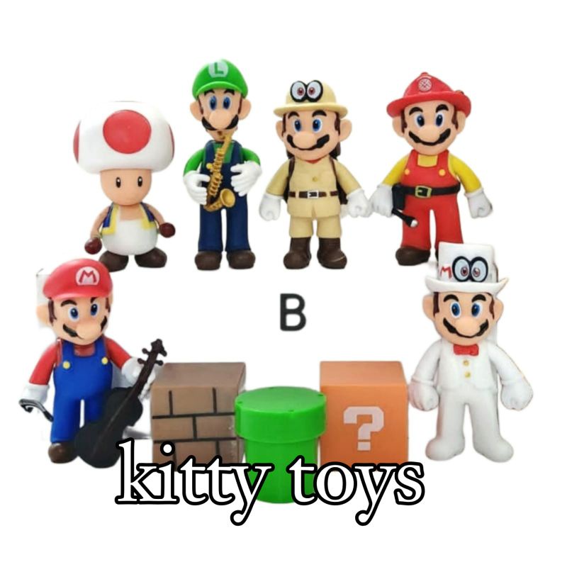 Jual action figure super mario bros figure set 9 pcs pajangan mainan ...