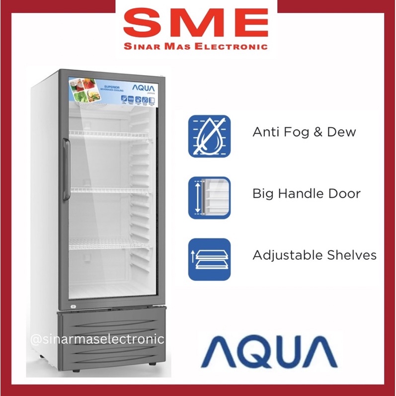 Jual Showcase / Lemari Es Pendingin Minuman AQUA 4 RAK 200 L - AQB-181 ...