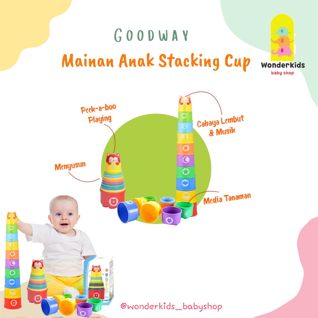 Jual GOODWAY Mainan Anak Stacking Cup || Mainan Edukatif Anak || Mainan ...