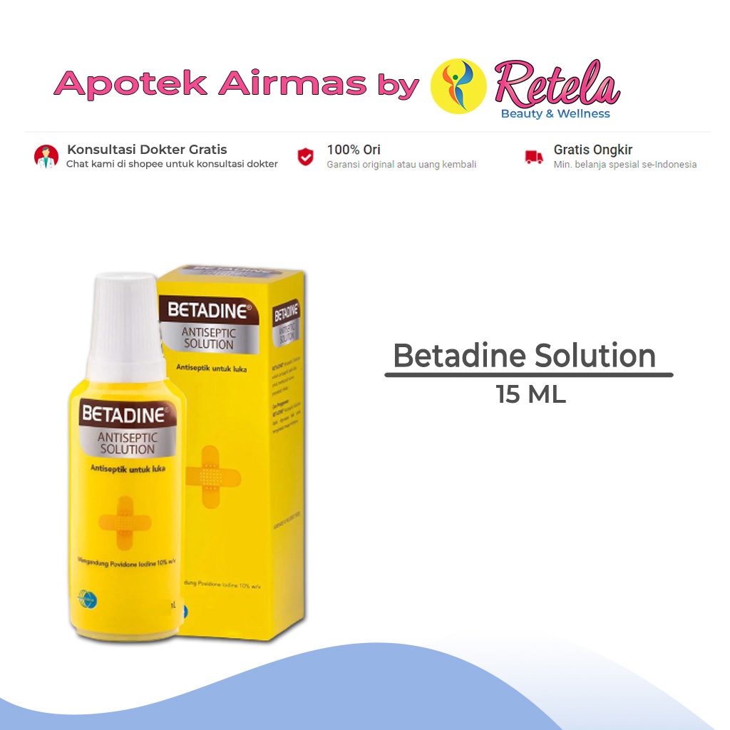 Jual Betadine Solution 15ml | Shopee Indonesia