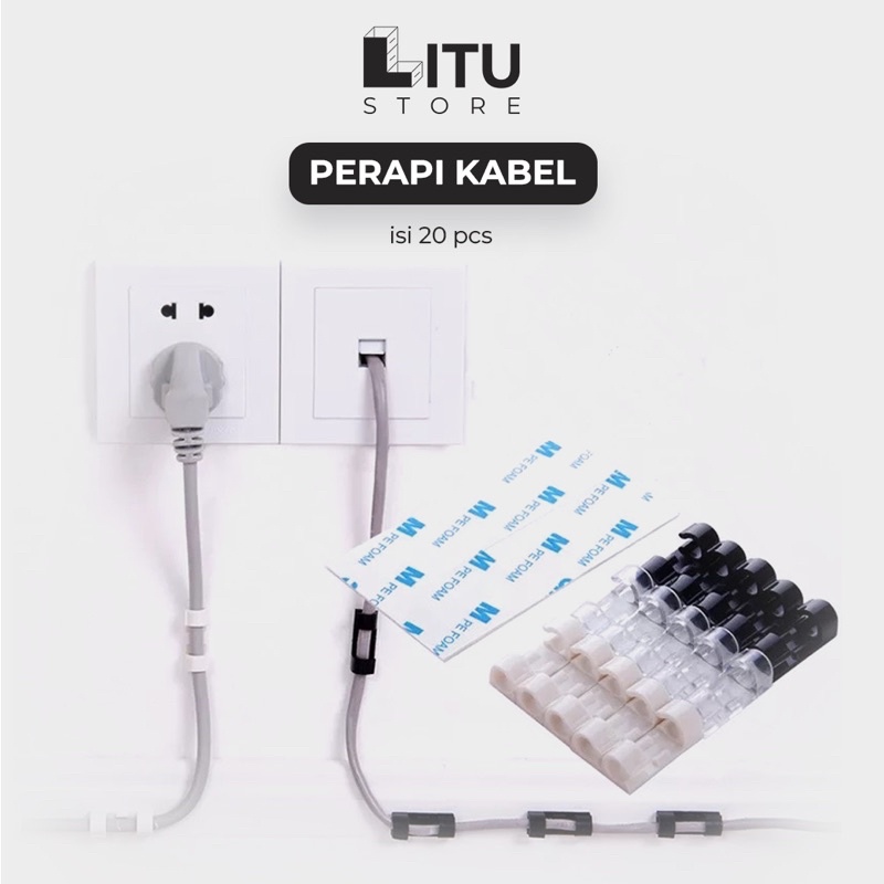 Jual Klip penahan perapi penjepit kabel organizer isi 20 pcs | Shopee ...
