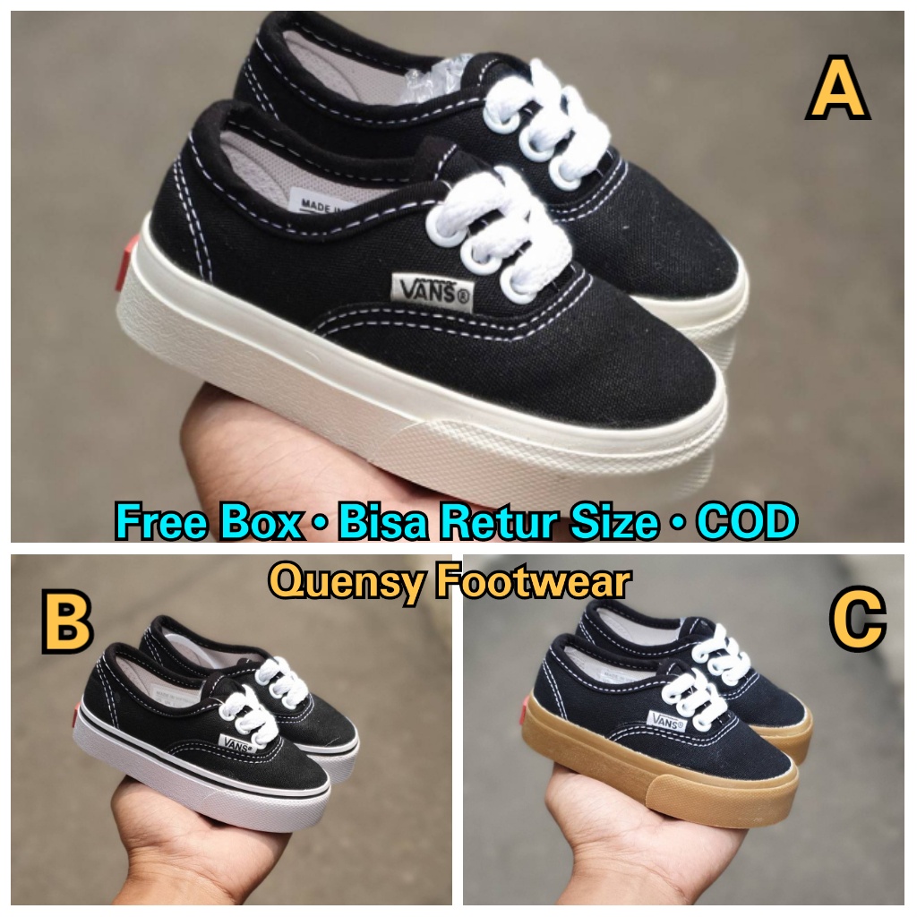 Jual Sepatu anak vans autentik tali hitam/navy alas kaki anak laki laki ...